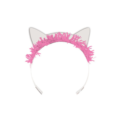 Purrfect Party Tiara – Cat Ears & Tissue Fringe - Pack of 8 | The Party ...