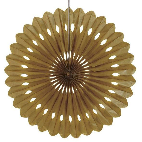 40cm Gold Decorative Paper Fan | The Party Cupboard