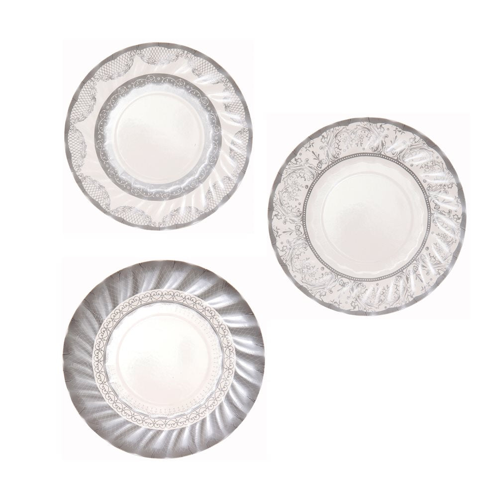 Silver Party Porcelain Plates Small Talking Tables | The Party Cupboard